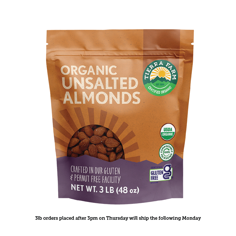 Organic Unsalted Almonds | Tierra Farm Certified Organic