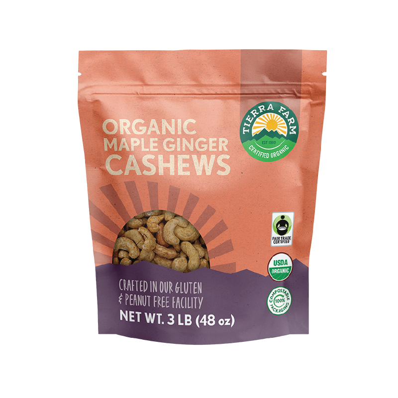 Organic Maple Ginger Cashews | Tierra Farm Certified Organic
