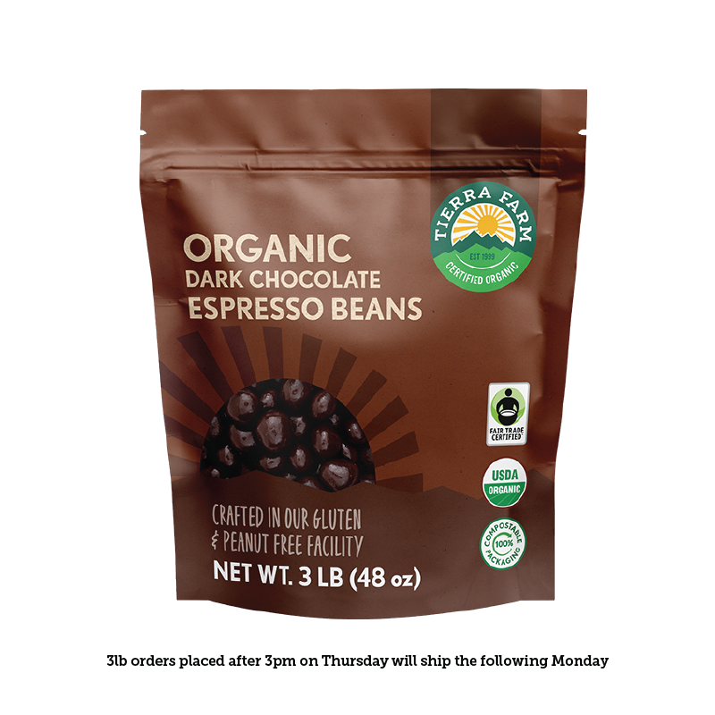Organic Dark Chocolate Covered Espresso Beans | Tierra Farm
