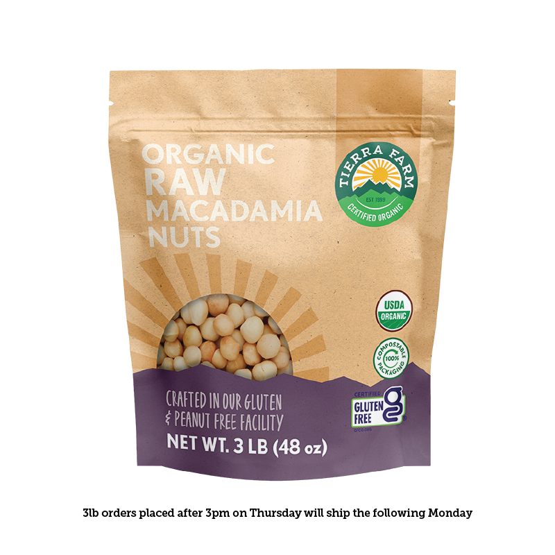 Organic Raw Macadamia Nuts | Tierra Farm Certified Organic