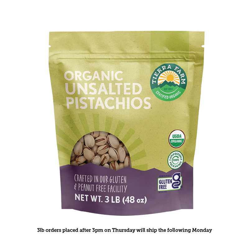 Organic Unsalted Pistachios in Shell | Tierra Farm Certified Organic