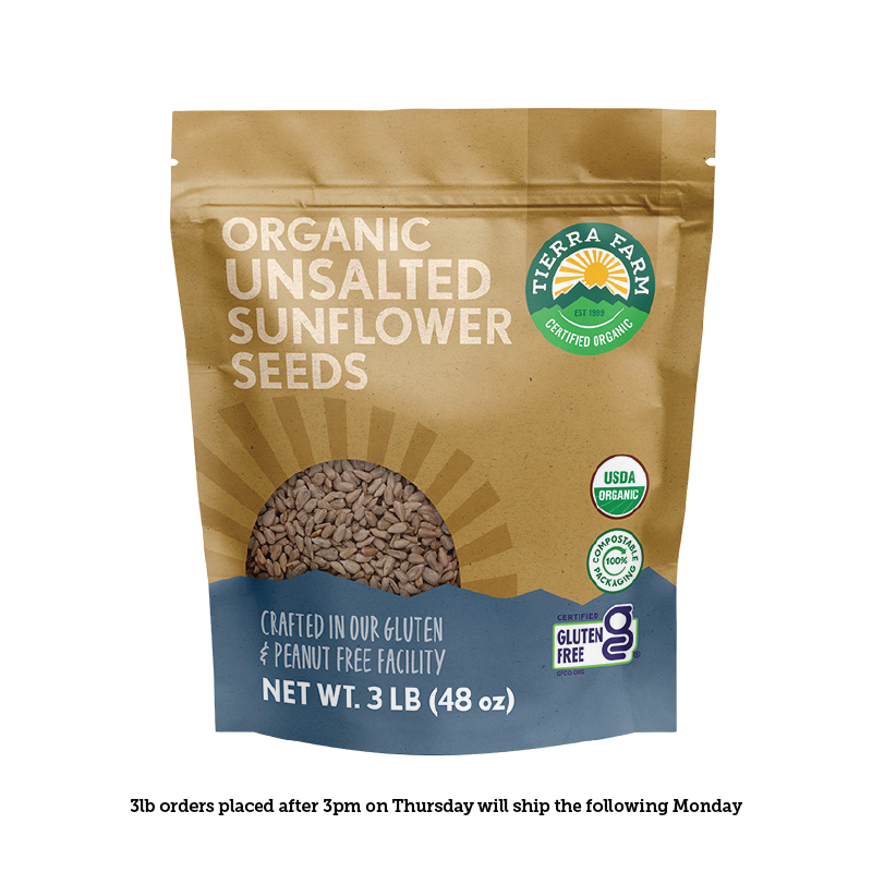 Organic Unsalted Sunflower Seeds | Tierra Farm Certified Organic